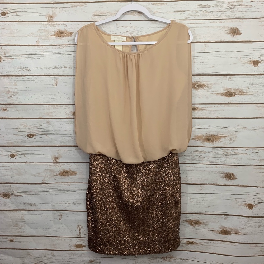 Mm Couture By Miss Me Rose Gold Sequin Dre - Gem